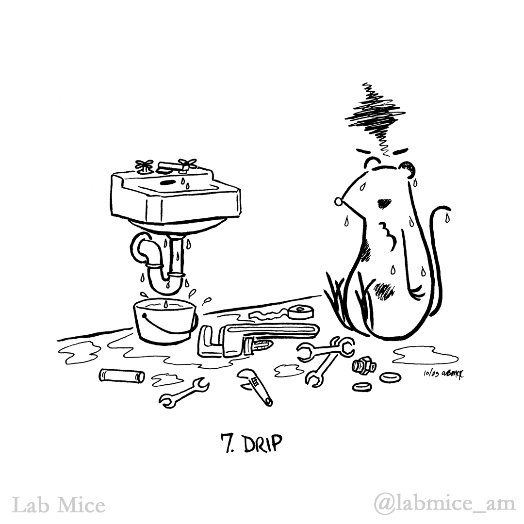 Inktober 7: Drip – Lab Mice