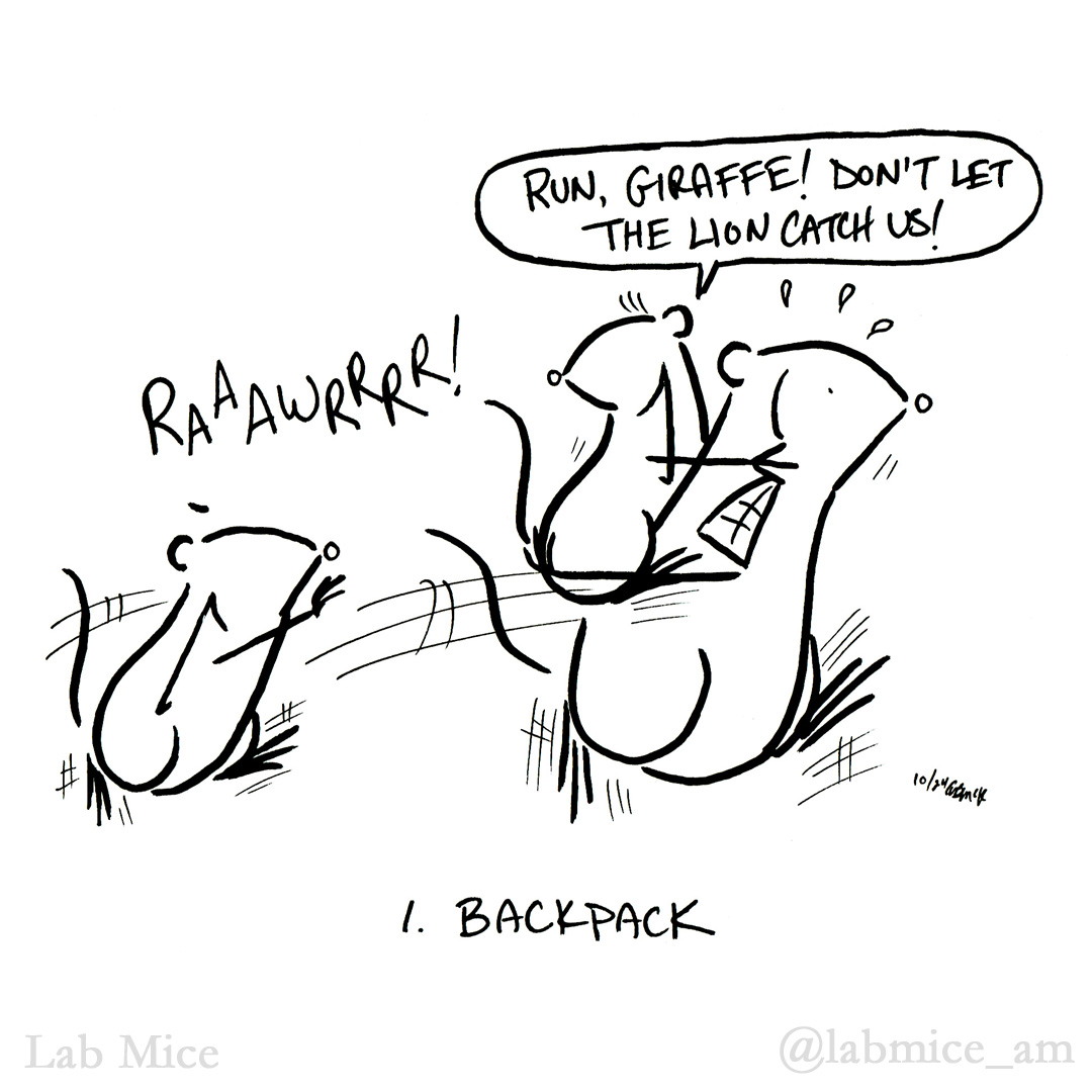 Inktober 1: Backpack – Lab Mice